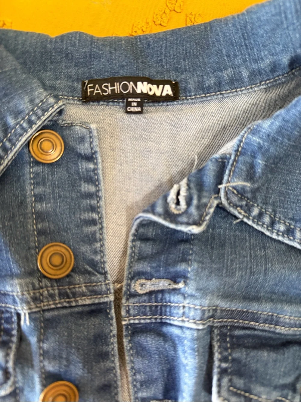 Fashion Nova | Dresses | Fashion Nova Blue Denim Jacket With Brass ...